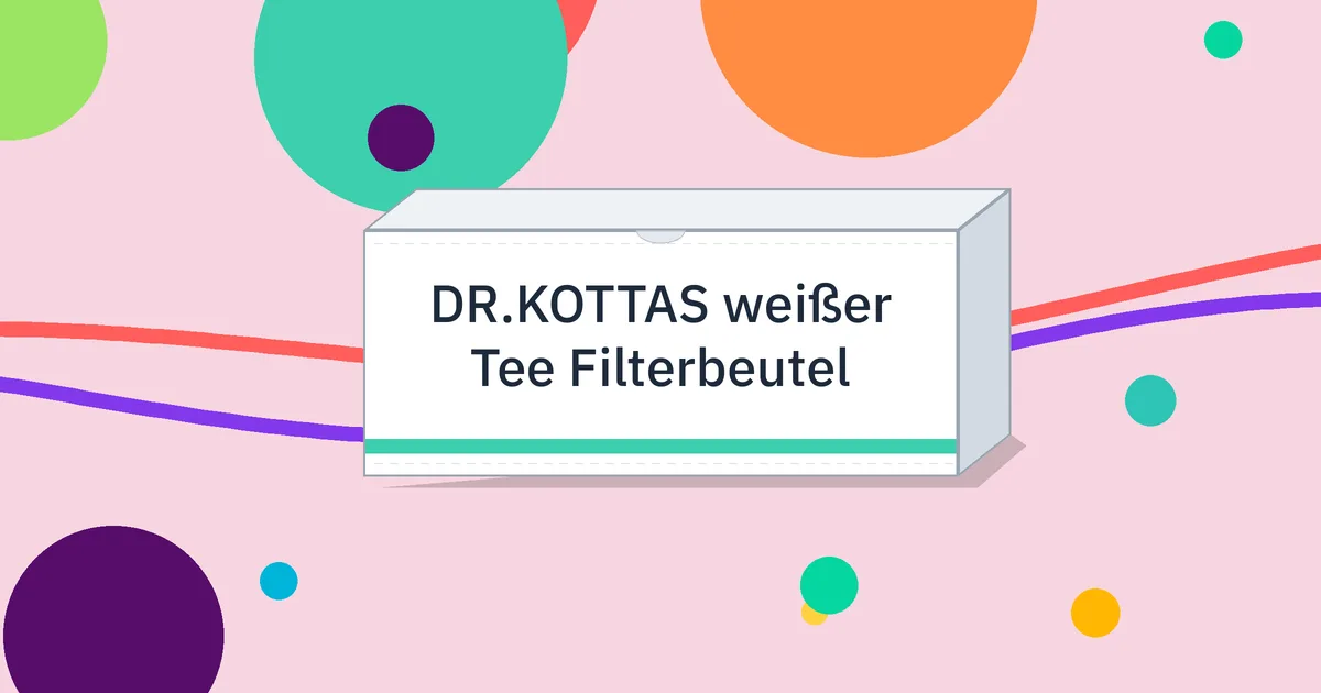Symbolbild: Packung mit der Aufschrift DR.KOTTAS weißer Tee Filterbeutel (PZN 09919779) – Verfügbarkeit und Bezug in Apotheken in Frankfurt am Main