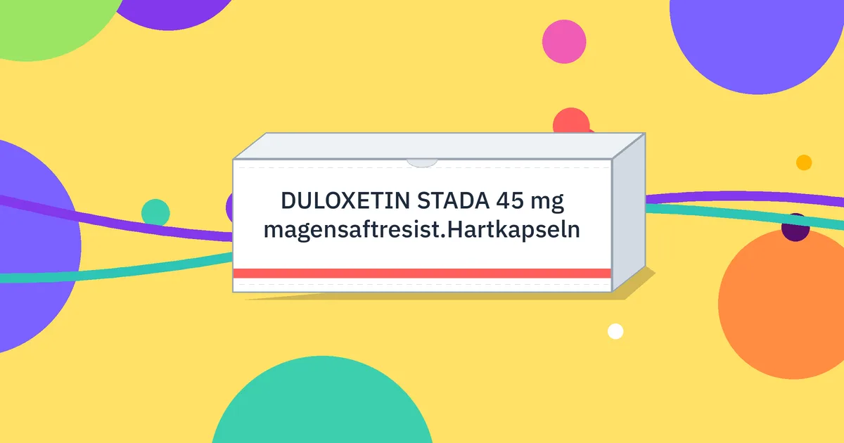 Symbolbild: Packung mit der Aufschrift DULOXETIN STADA 45 mg magensaftresist.Hartkapseln (PZN 18249450) – Verfügbarkeit und Bezug in Apotheken in Frankfurt am Main