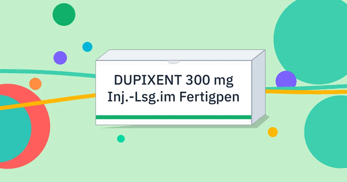 Symbolbild: Packung mit der Aufschrift DUPIXENT 300 mg Inj.-Lsg.im Fertigpen (PZN 18875070) – Verfügbarkeit und Bezug in Apotheken in Frankfurt am Main