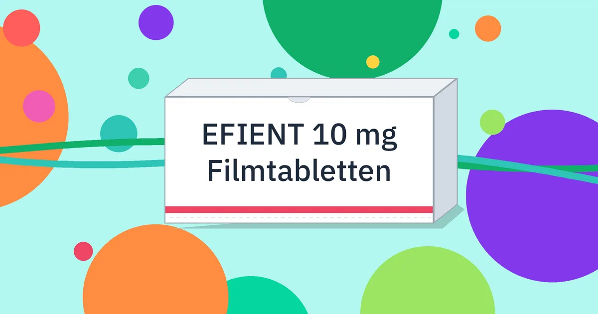 Symbolbild: Packung mit der Aufschrift EFIENT 10 mg Filmtabletten (PZN 09902365) – Verfügbarkeit und Bezug in Apotheken in Frankfurt am Main