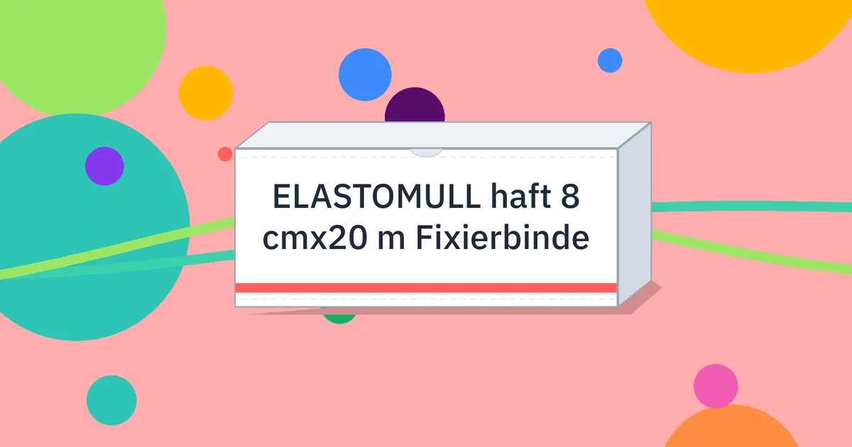 Symbolbild: Packung mit der Aufschrift ELASTOMULL haft 8 cmx20 m Fixierbinde (PZN 01996800) – Verfügbarkeit und Bezug in Apotheken in Frankfurt am Main
