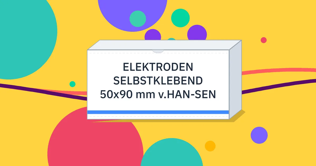 Symbolbild: Packung mit der Aufschrift ELEKTRODEN SELBSTKLEBEND 50x90 mm v.HAN-SEN (PZN 02328087) – Verfügbarkeit und Bezug in Apotheken in Frankfurt am Main