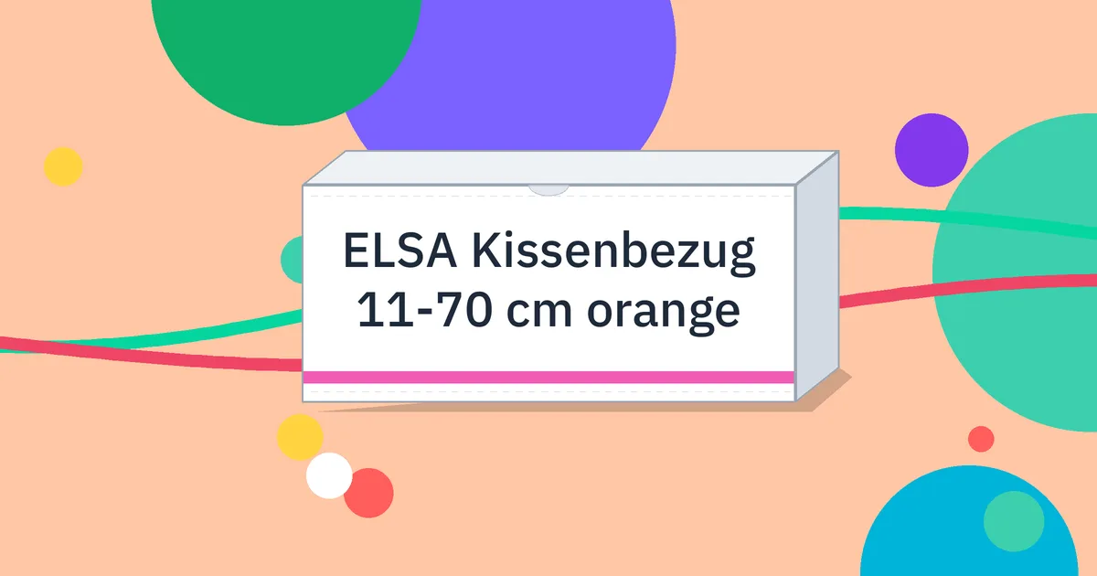 Symbolbild: Packung mit der Aufschrift ELSA Kissenbezug 11-70 cm orange (PZN 03643431) – Verfügbarkeit und Bezug in Apotheken in Frankfurt am Main