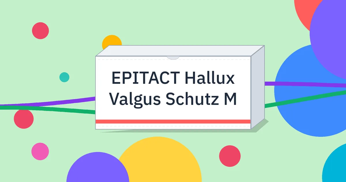 Symbolbild: Packung mit der Aufschrift EPITACT Hallux Valgus Schutz M (PZN 15885464) – Verfügbarkeit und Bezug in Apotheken in Frankfurt am Main