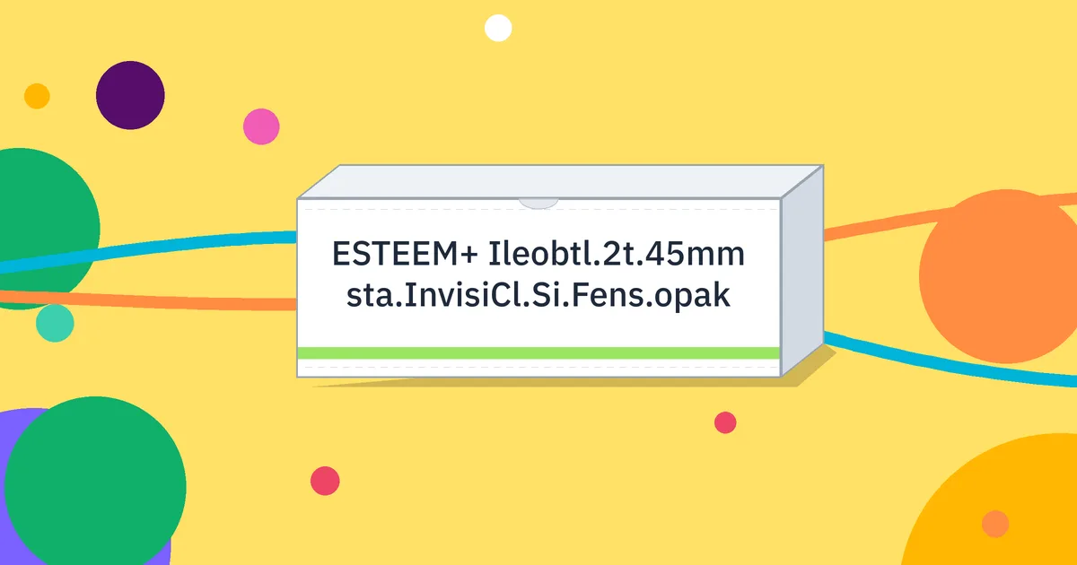 Symbolbild: Packung mit der Aufschrift ESTEEM+ Ileobtl.2t.45mm sta.InvisiCl.Si.Fens.opak (PZN 13507864) – Verfügbarkeit und Bezug in Apotheken in Frankfurt am Main
