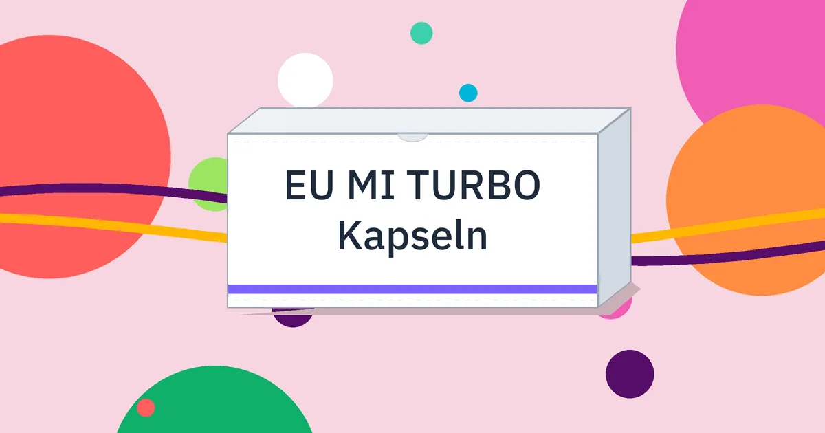 Symbolbild: Packung mit der Aufschrift EU MI TURBO Kapseln (PZN 18387873) – Verfügbarkeit und Bezug in Apotheken in Frankfurt am Main