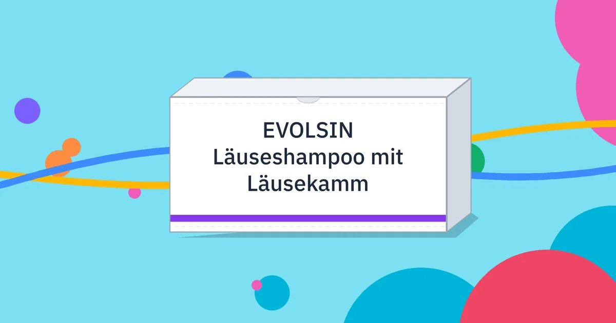 Symbolbild: Packung mit der Aufschrift EVOLSIN Läuseshampoo mit Läusekamm (PZN 18495841) – Verfügbarkeit und Bezug in Apotheken in Frankfurt am Main