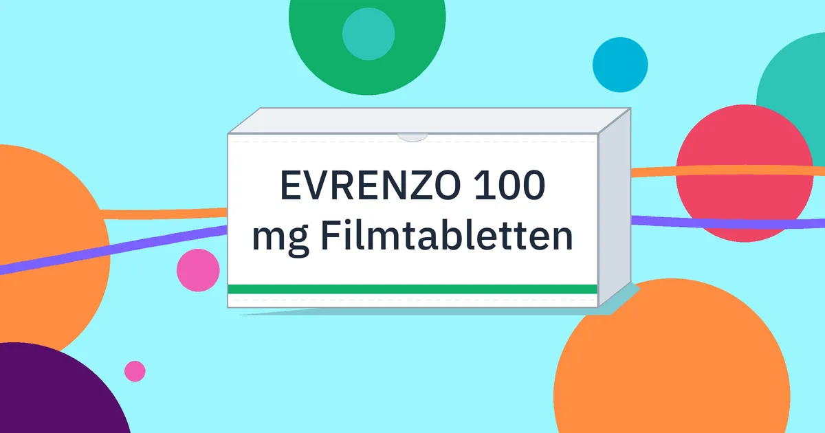 Symbolbild: Packung mit der Aufschrift EVRENZO 100 mg Filmtabletten (PZN 20410912) – Verfügbarkeit und Bezug in Apotheken in Frankfurt am Main