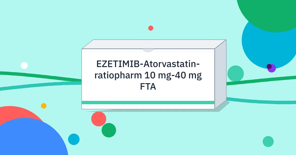 Symbolbild: Packung mit der Aufschrift EZETIMIB-Atorvastatin-ratiopharm 10 mg-40 mg FTA (PZN 20317443) – Verfügbarkeit und Bezug in Apotheken in Frankfurt am Main