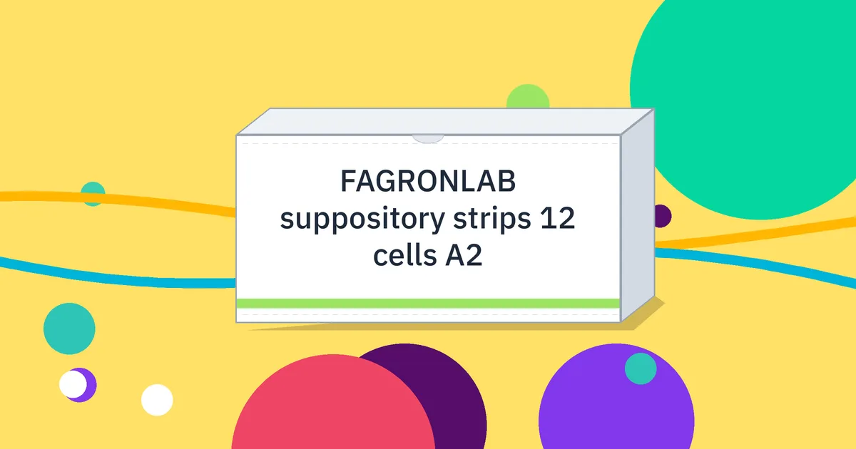 Symbolbild: Packung mit der Aufschrift FAGRONLAB suppository strips 12 cells A2 (PZN 18295728) – Verfügbarkeit und Bezug in Apotheken in Frankfurt am Main