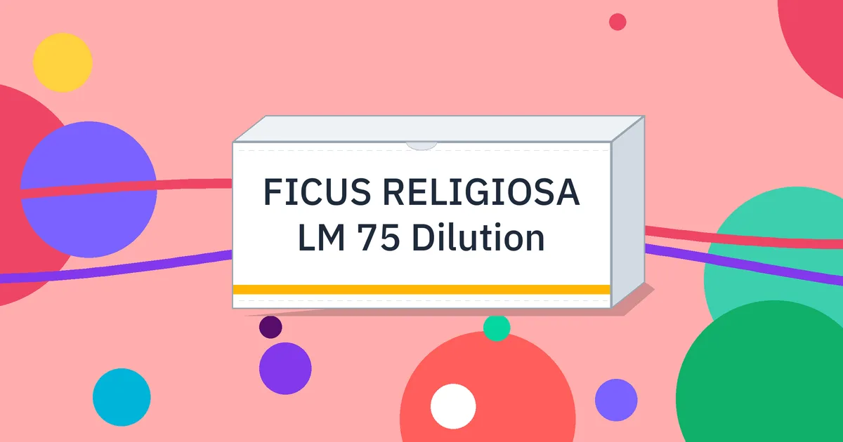 Symbolbild: Packung mit der Aufschrift FICUS RELIGIOSA LM 75 Dilution (PZN 12854227) – Verfügbarkeit und Bezug in Apotheken in Frankfurt am Main