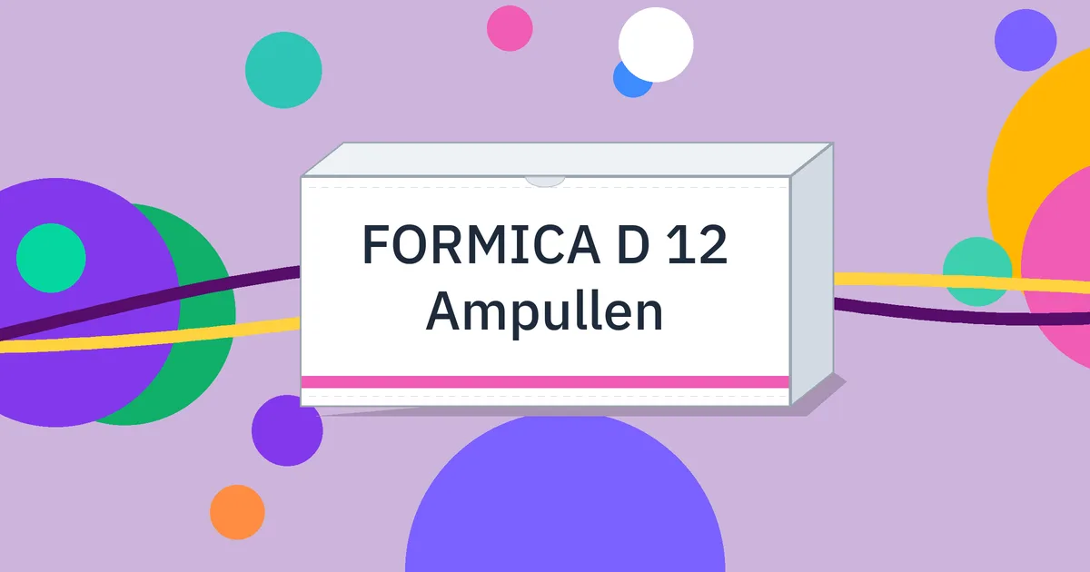 Symbolbild: Packung mit der Aufschrift FORMICA D 12 Ampullen (PZN 01622531) – Verfügbarkeit und Bezug in Apotheken in Frankfurt am Main
