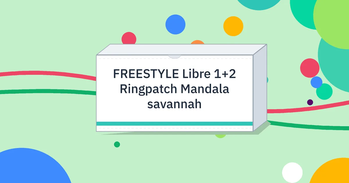 Symbolbild: Packung mit der Aufschrift FREESTYLE Libre 1+2 Ringpatch Mandala savannah (PZN 19866400) – Verfügbarkeit und Bezug in Apotheken in Frankfurt am Main