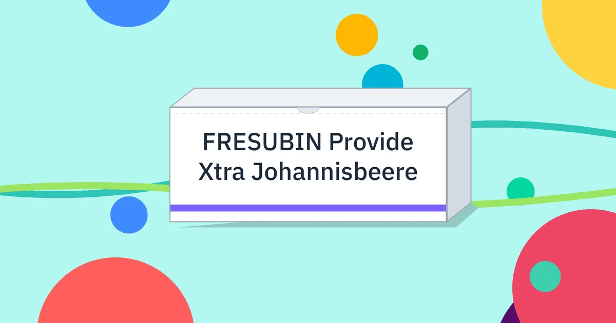 Symbolbild: Packung mit der Aufschrift FRESUBIN Provide Xtra Johannisbeere (PZN 11592073) – Verfügbarkeit und Bezug in Apotheken in Frankfurt am Main