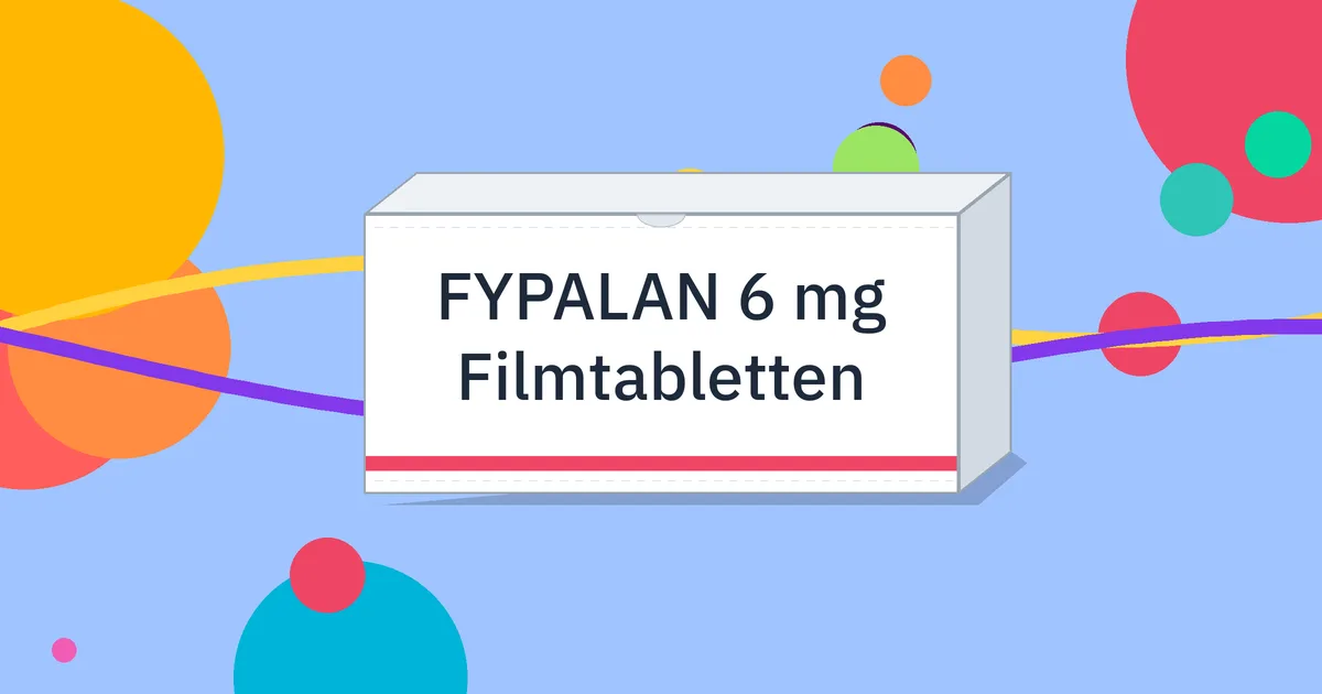 Symbolbild: Packung mit der Aufschrift FYPALAN 6 mg Filmtabletten (PZN 20333353) – Verfügbarkeit und Bezug in Apotheken in Frankfurt am Main