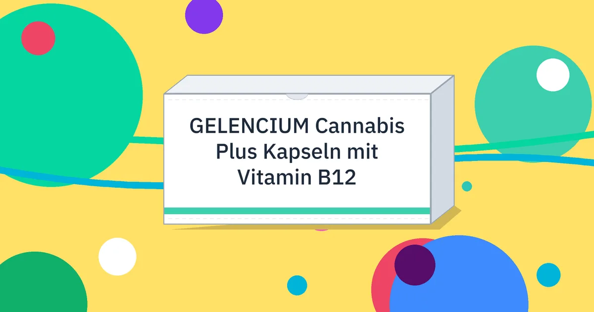 Symbolbild: Packung mit der Aufschrift GELENCIUM Cannabis Plus Kapseln mit Vitamin B12 (PZN 17839899) – Verfügbarkeit und Bezug in Apotheken in Frankfurt am Main