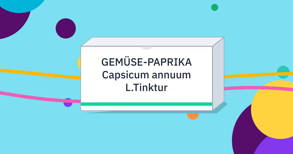 Symbolbild: Packung mit der Aufschrift GEMÜSE-PAPRIKA Capsicum annuum L.Tinktur (PZN 18217697) – Verfügbarkeit und Bezug in Apotheken in Frankfurt am Main