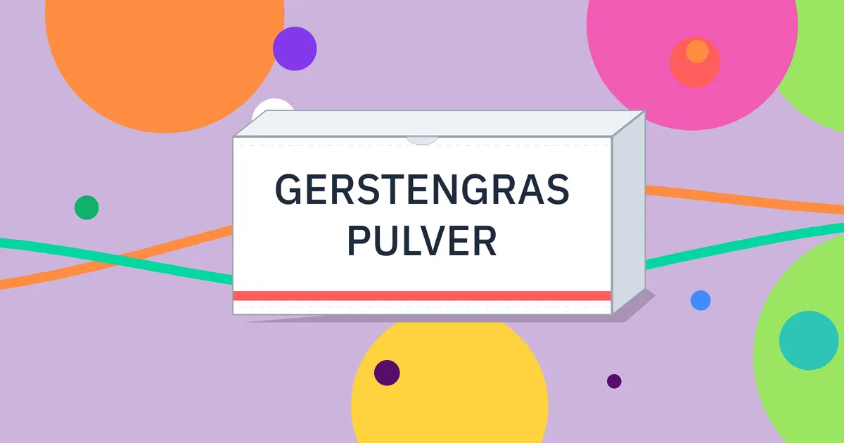 Symbolbild: Packung mit der Aufschrift GERSTENGRAS PULVER (PZN 00090977) – Verfügbarkeit und Bezug in Apotheken in Frankfurt am Main