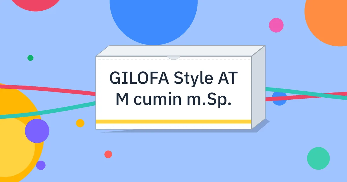 Symbolbild: Packung mit der Aufschrift GILOFA Style AT M cumin m.Sp. (PZN 16728241) – Verfügbarkeit und Bezug in Apotheken in Frankfurt am Main