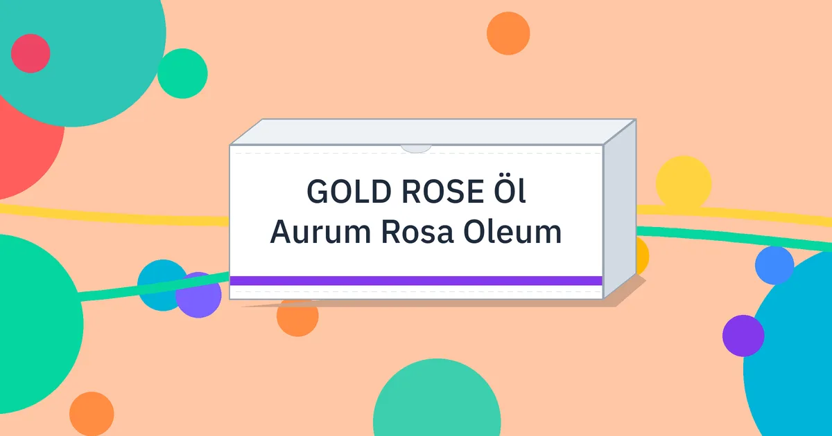 Symbolbild: Packung mit der Aufschrift GOLD ROSE Öl Aurum Rosa Oleum (PZN 02468322) – Verfügbarkeit und Bezug in Apotheken in Frankfurt am Main