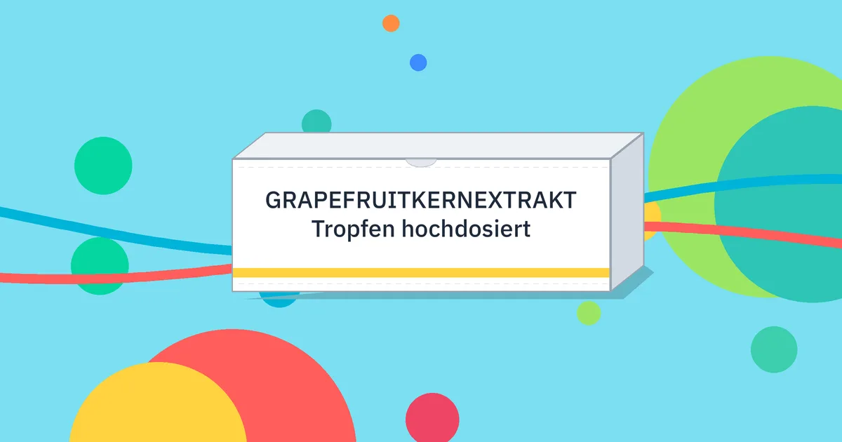 Symbolbild: Packung mit der Aufschrift GRAPEFRUITKERNEXTRAKT Tropfen hochdosiert (PZN 19777872) – Verfügbarkeit und Bezug in Apotheken in Frankfurt am Main