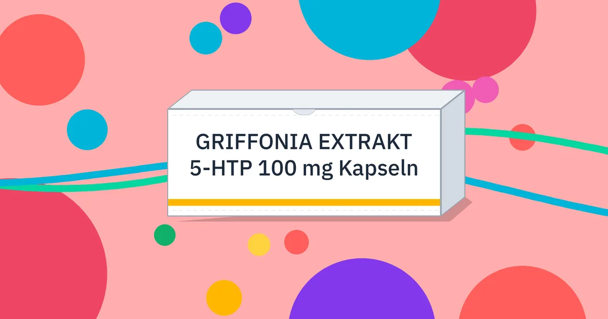 Symbolbild: Packung mit der Aufschrift GRIFFONIA EXTRAKT 5-HTP 100 mg Kapseln (PZN 18803768) – Verfügbarkeit und Bezug in Apotheken in Frankfurt am Main