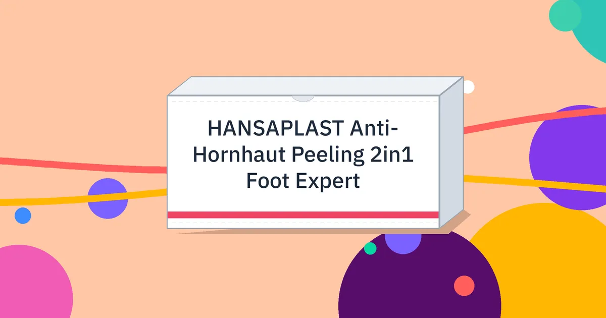Symbolbild: Packung mit der Aufschrift HANSAPLAST Anti-Hornhaut Peeling 2in1 Foot Expert (PZN 09280840) – Verfügbarkeit und Bezug in Apotheken in Frankfurt am Main