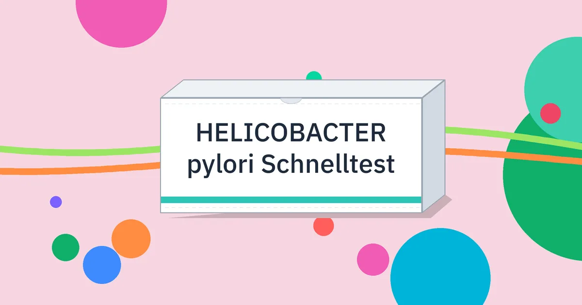 Symbolbild: Packung mit der Aufschrift HELICOBACTER pylori Schnelltest (PZN 01397229) – Verfügbarkeit und Bezug in Apotheken in Frankfurt am Main