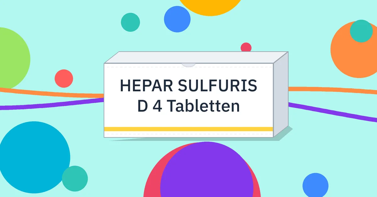 Symbolbild: Packung mit der Aufschrift HEPAR SULFURIS D 4 Tabletten (PZN 01773023) – Verfügbarkeit und Bezug in Apotheken in Frankfurt am Main