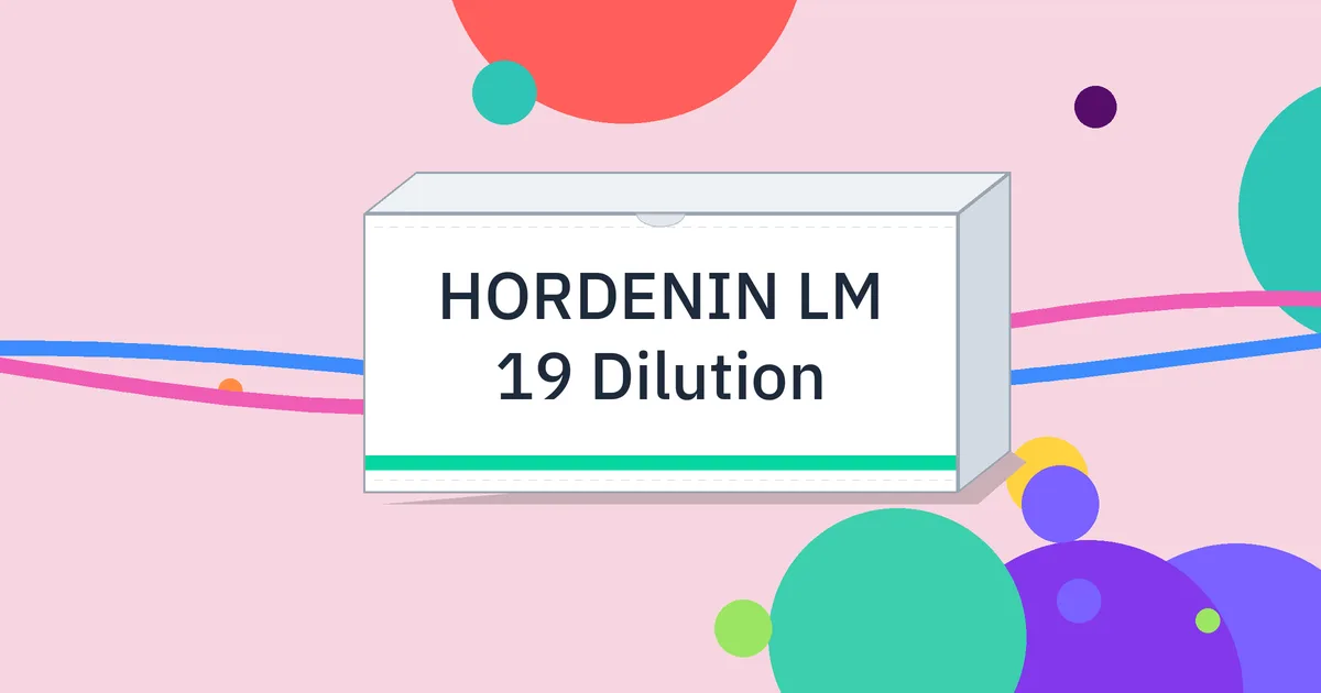Symbolbild: Packung mit der Aufschrift HORDENIN LM 19 Dilution (PZN 13555455) – Verfügbarkeit und Bezug in Apotheken in Frankfurt am Main