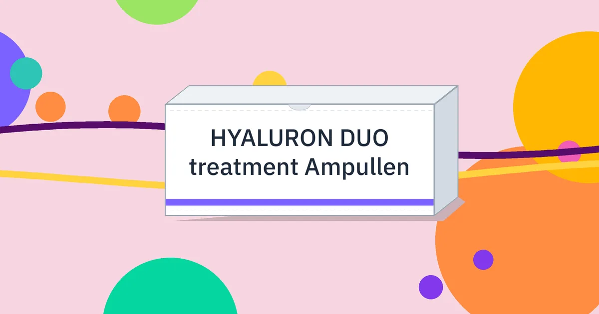 Symbolbild: Packung mit der Aufschrift HYALURON DUO treatment Ampullen (PZN 16767844) – Verfügbarkeit und Bezug in Apotheken in Frankfurt am Main