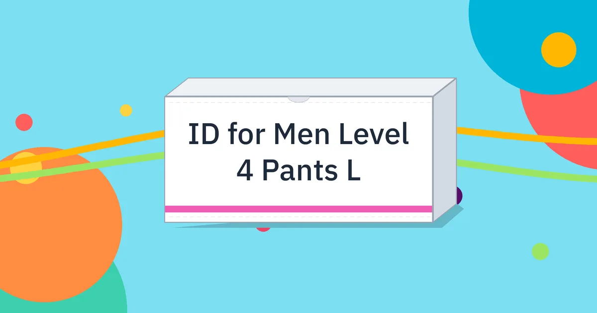 Symbolbild: Packung mit der Aufschrift ID for Men Level 4 Pants L (PZN 17390382) – Verfügbarkeit und Bezug in Apotheken in Frankfurt am Main