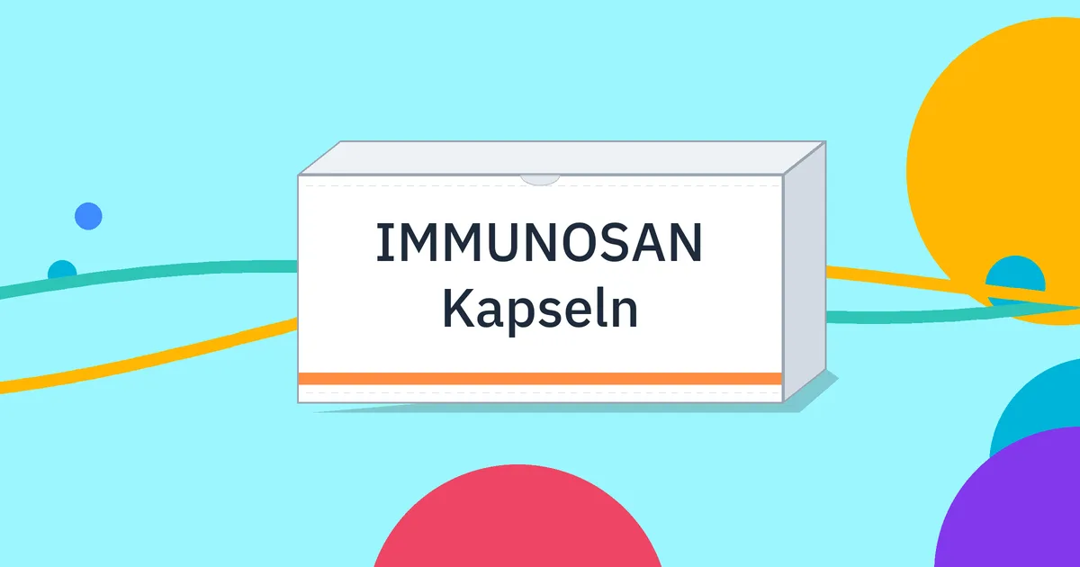 Symbolbild: Packung mit der Aufschrift IMMUNOSAN Kapseln (PZN 07663117) – Verfügbarkeit und Bezug in Apotheken in Frankfurt am Main