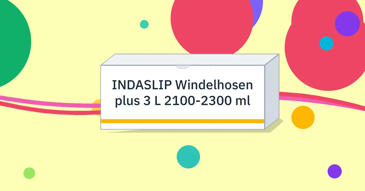 Symbolbild: Packung mit der Aufschrift INDASLIP Windelhosen plus 3 L 2100-2300 ml (PZN 09922586) – Verfügbarkeit und Bezug in Apotheken in Frankfurt am Main