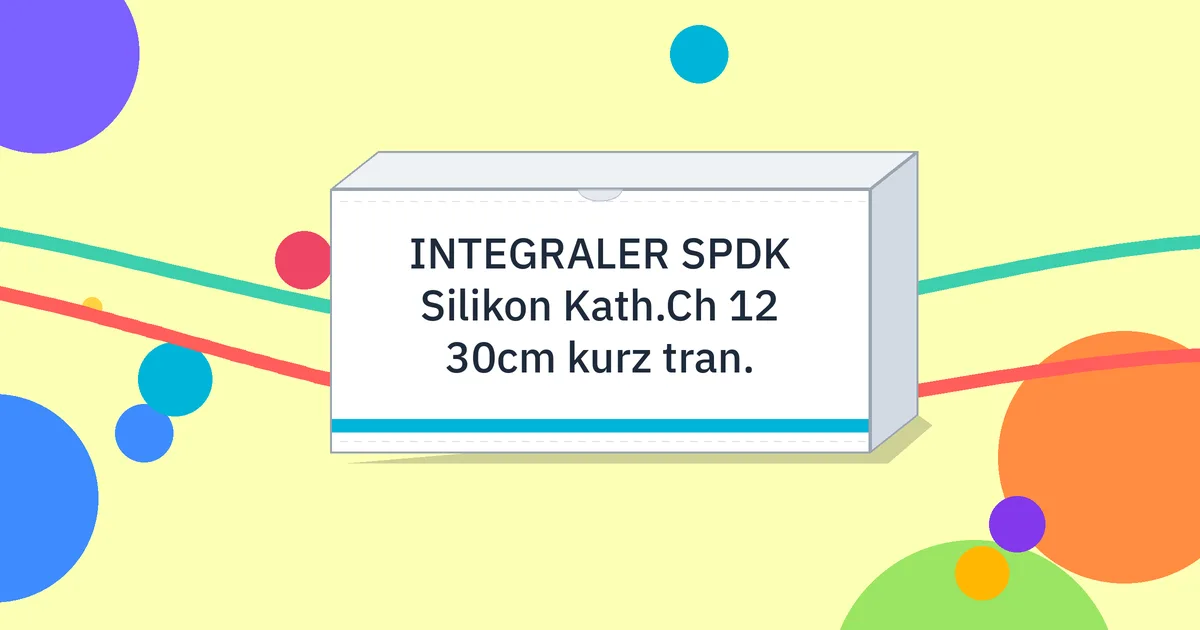 Symbolbild: Packung mit der Aufschrift INTEGRALER SPDK Silikon Kath.Ch 12 30cm kurz tran. (PZN 16836031) – Verfügbarkeit und Bezug in Apotheken in Frankfurt am Main