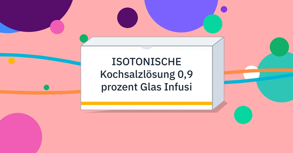 Symbolbild: Packung mit der Aufschrift ISOTONISCHE Kochsalzlösung 0,9 prozent Glas Infusi (PZN 04585842) – Verfügbarkeit und Bezug in Apotheken in Frankfurt am Main