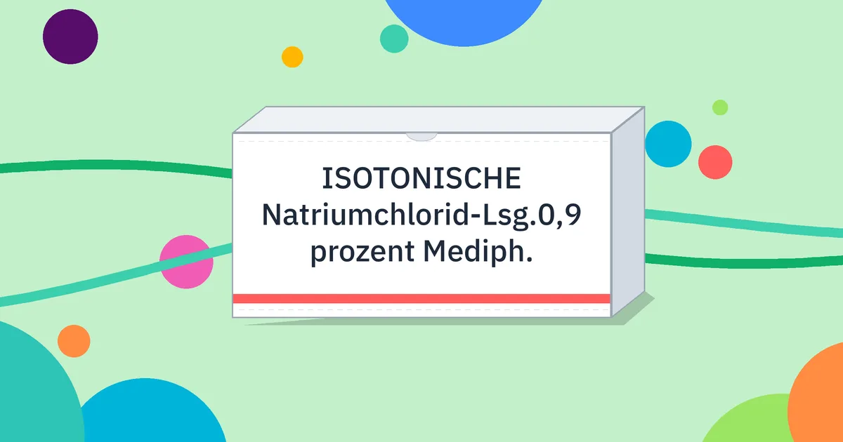 Symbolbild: Packung mit der Aufschrift ISOTONISCHE Natriumchlorid-Lsg.0,9 prozent Mediph. (PZN 19392250) – Verfügbarkeit und Bezug in Apotheken in Frankfurt am Main