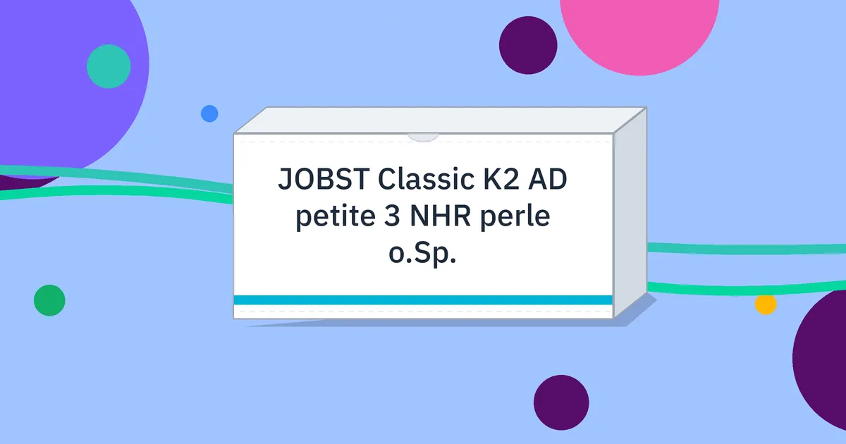 Symbolbild: Packung mit der Aufschrift JOBST Classic K2 AD petite 3 NHR perle o.Sp. (PZN 13061339) – Verfügbarkeit und Bezug in Apotheken in Frankfurt am Main