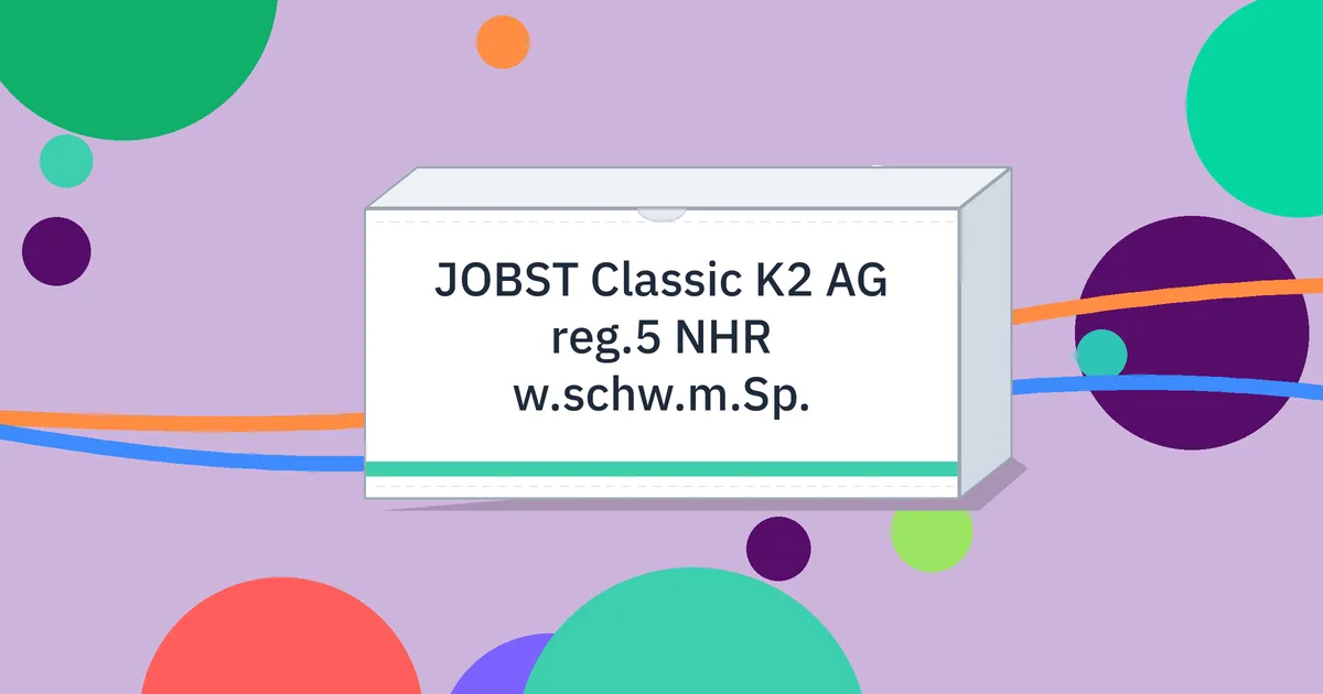 Symbolbild: Packung mit der Aufschrift JOBST Classic K2 AG reg.5 NHR w.schw.m.Sp. (PZN 11272233) – Verfügbarkeit und Bezug in Apotheken in Frankfurt am Main