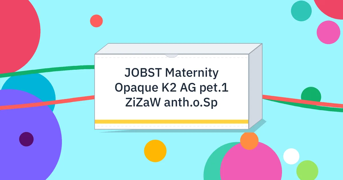 Symbolbild: Packung mit der Aufschrift JOBST Maternity Opaque K2 AG pet.1 ZiZaW anth.o.Sp (PZN 15856184) – Verfügbarkeit und Bezug in Apotheken in Frankfurt am Main