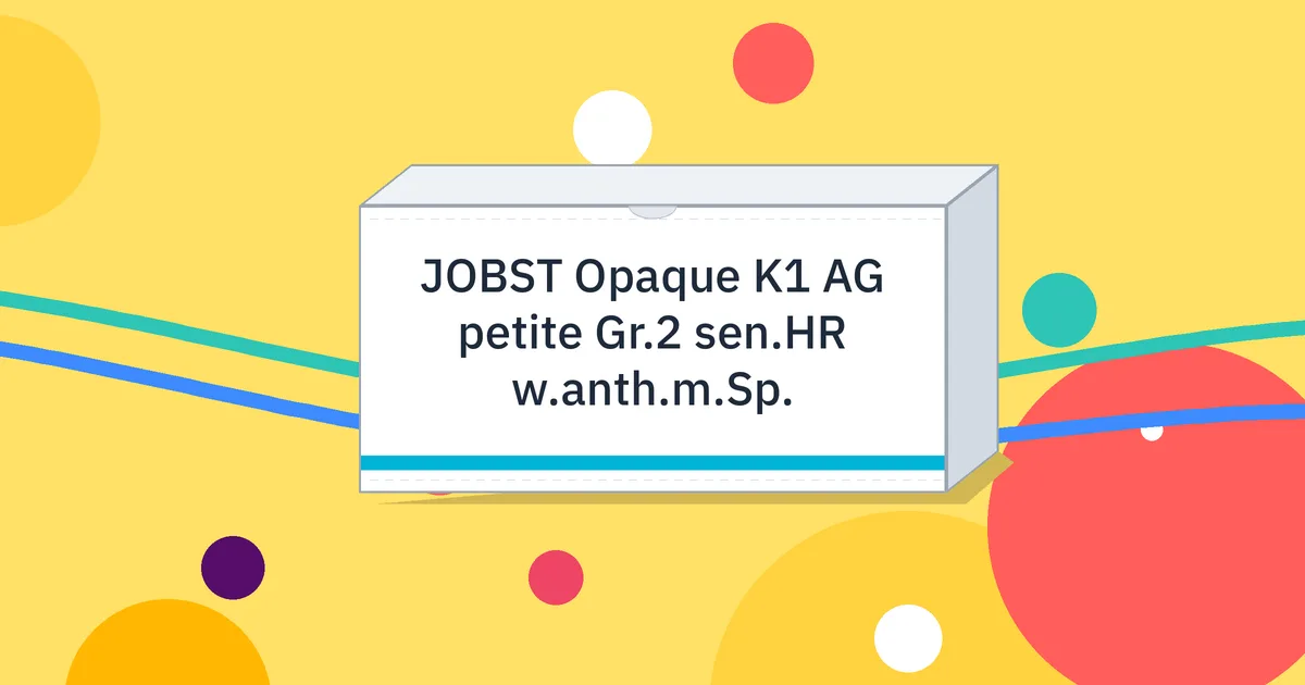 Symbolbild: Packung mit der Aufschrift JOBST Opaque K1 AG petite Gr.2 sen.HR w.anth.m.Sp. (PZN 16268526) – Verfügbarkeit und Bezug in Apotheken in Frankfurt am Main