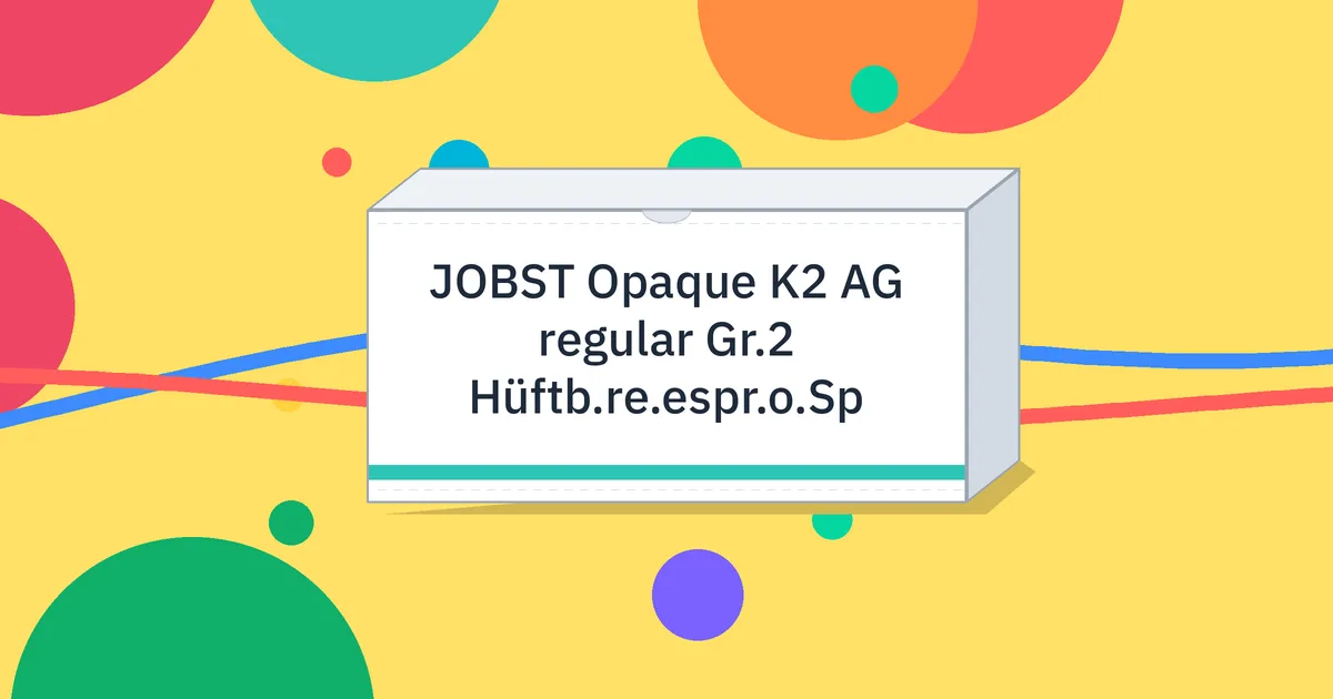 Symbolbild: Packung mit der Aufschrift JOBST Opaque K2 AG regular Gr.2 Hüftb.re.espr.o.Sp (PZN 16287245) – Verfügbarkeit und Bezug in Apotheken in Frankfurt am Main