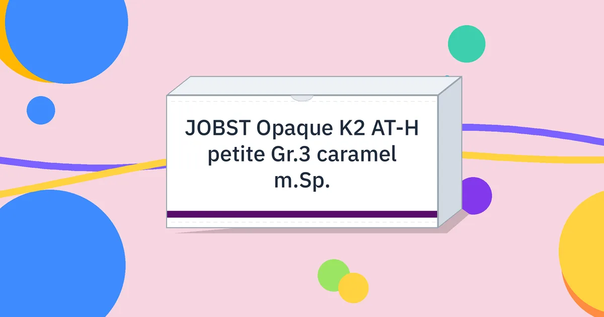 Symbolbild: Packung mit der Aufschrift JOBST Opaque K2 AT-H petite Gr.3 caramel m.Sp. (PZN 13117904) – Verfügbarkeit und Bezug in Apotheken in Frankfurt am Main