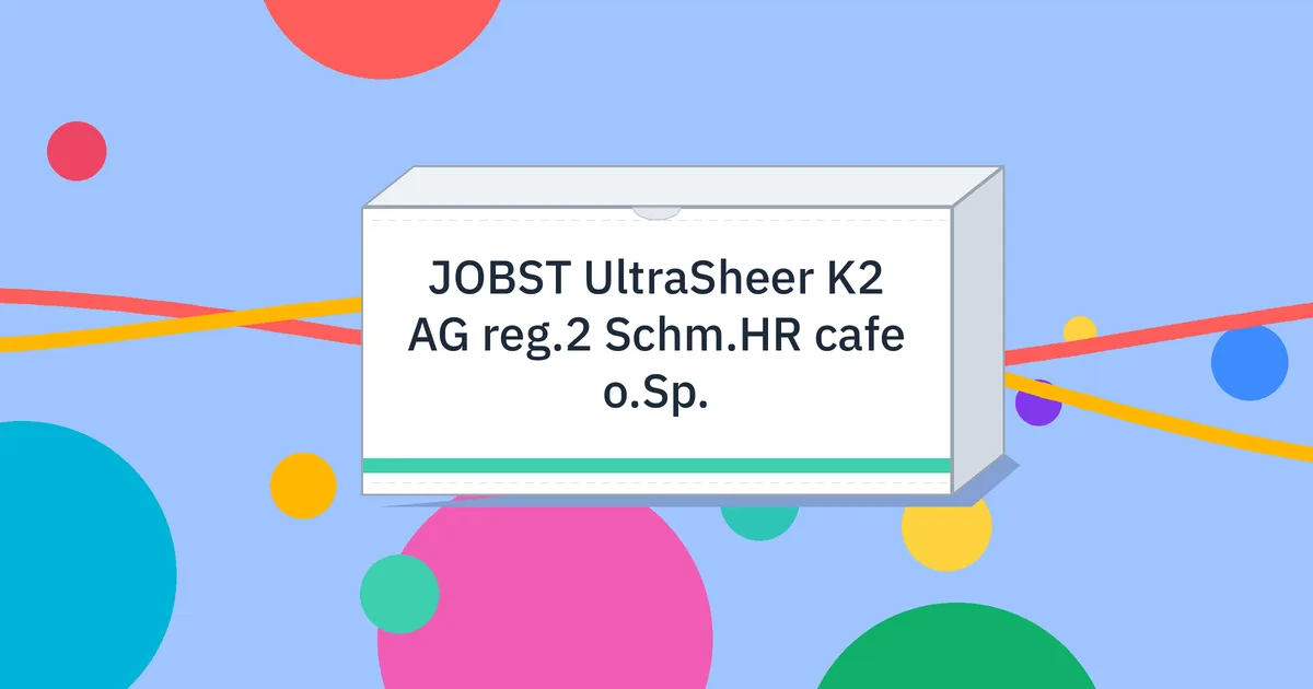 Symbolbild: Packung mit der Aufschrift JOBST UltraSheer K2 AG reg.2 Schm.HR cafe o.Sp. (PZN 13146751) – Verfügbarkeit und Bezug in Apotheken in Frankfurt am Main