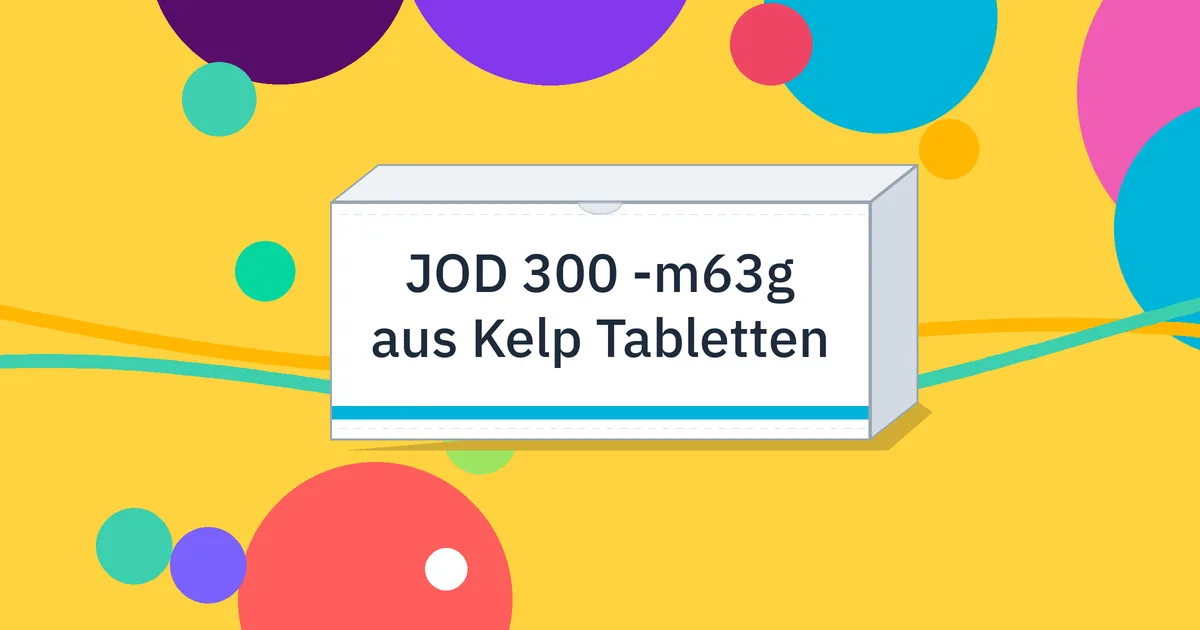 Symbolbild: Packung mit der Aufschrift JOD 300 -m63g aus Kelp Tabletten (PZN 13515326) – Verfügbarkeit und Bezug in Apotheken in Frankfurt am Main
