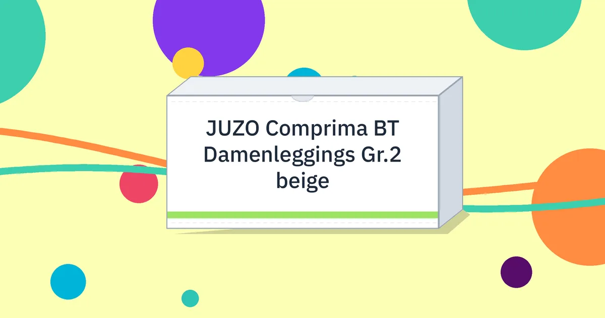 Symbolbild: Packung mit der Aufschrift JUZO Comprima BT Damenleggings Gr.2 beige (PZN 20781689) – Verfügbarkeit und Bezug in Apotheken in Frankfurt am Main