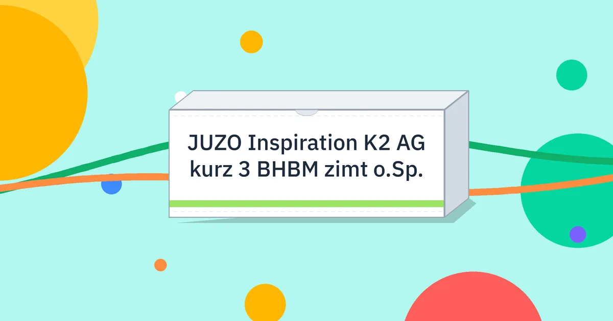 Symbolbild: Packung mit der Aufschrift JUZO Inspiration K2 AG kurz 3 BHBM zimt o.Sp. (PZN 14877238) – Verfügbarkeit und Bezug in Apotheken in Frankfurt am Main