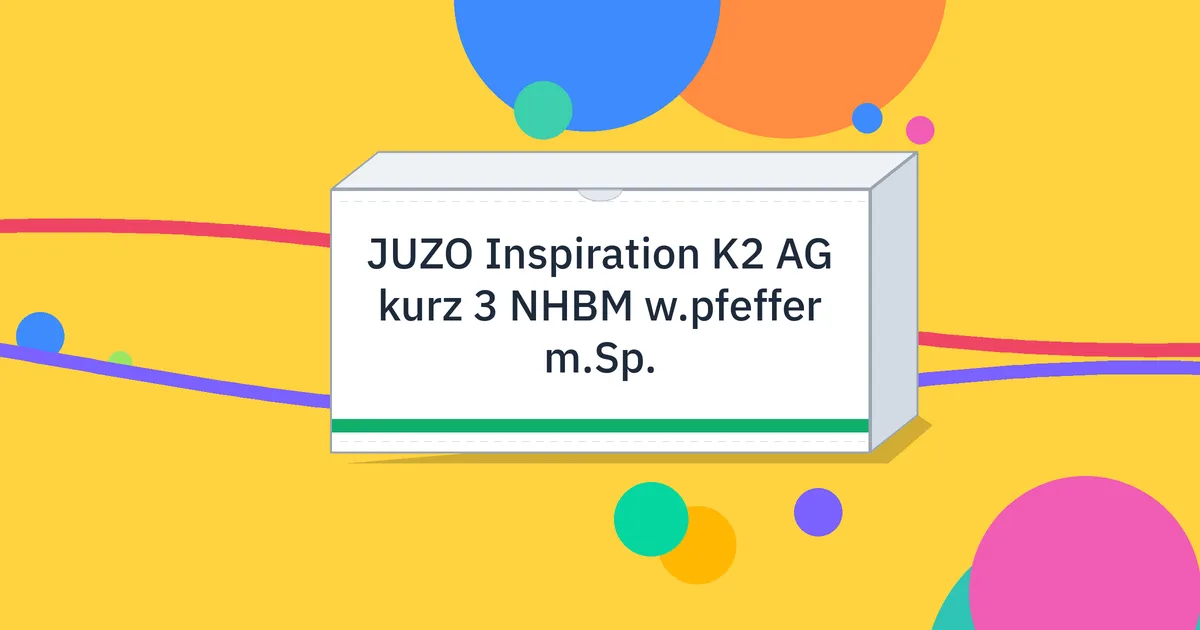 Symbolbild: Packung mit der Aufschrift JUZO Inspiration K2 AG kurz 3 NHBM w.pfeffer m.Sp. (PZN 14921844) – Verfügbarkeit und Bezug in Apotheken in Frankfurt am Main