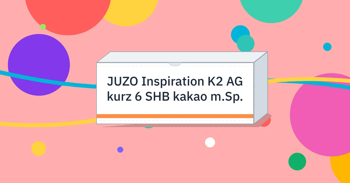 Symbolbild: Packung mit der Aufschrift JUZO Inspiration K2 AG kurz 6 SHB kakao m.Sp. (PZN 14923518) – Verfügbarkeit und Bezug in Apotheken in Frankfurt am Main
