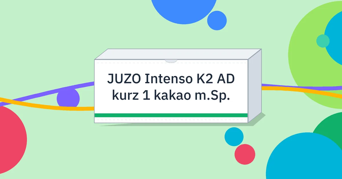 Symbolbild: Packung mit der Aufschrift JUZO Intenso K2 AD kurz 1 kakao m.Sp. (PZN 18607702) – Verfügbarkeit und Bezug in Apotheken in Frankfurt am Main